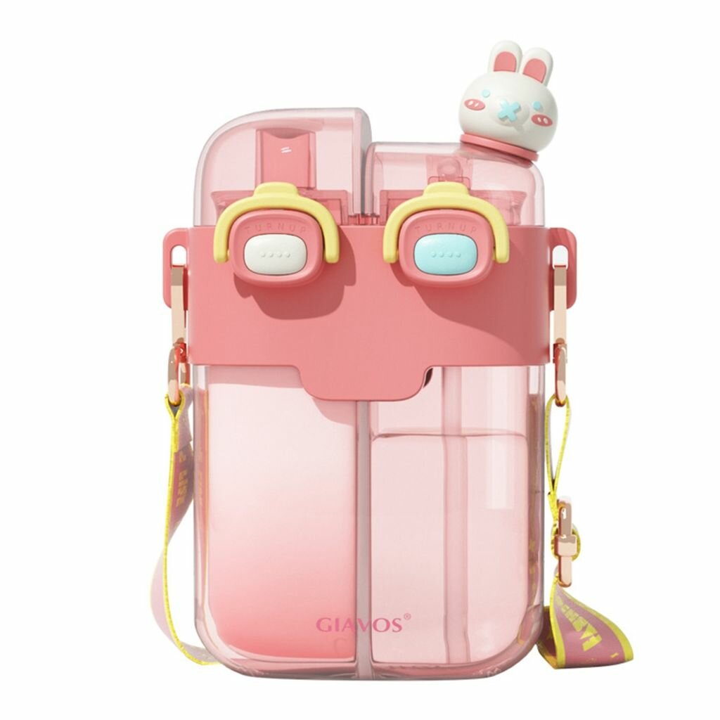 Двухсекционная бутылка с пластиковой трубочкой