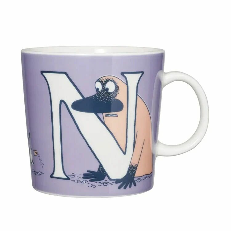 Moomin Кружка Arabia "N", серия алфавит ABC, фарфор, 400 мл (Из Финляндии)