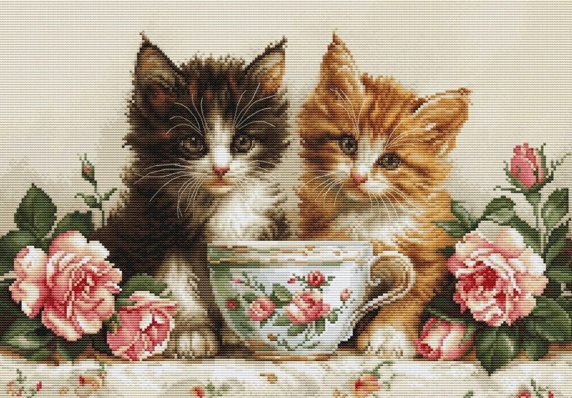 Набор для вышивания Luca-S "Утро кошек" BU5070, счетный крест