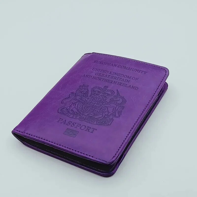 Держатель для паспорта RFID, pu, складной, 11x15 см, британский фиолетовый