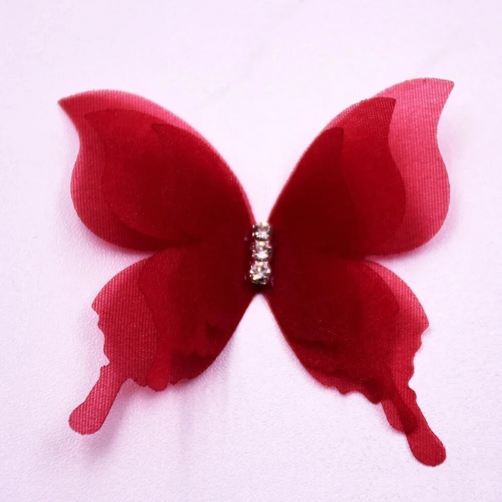 20 шт, градиентный органза бабочек аппликаций 5 см