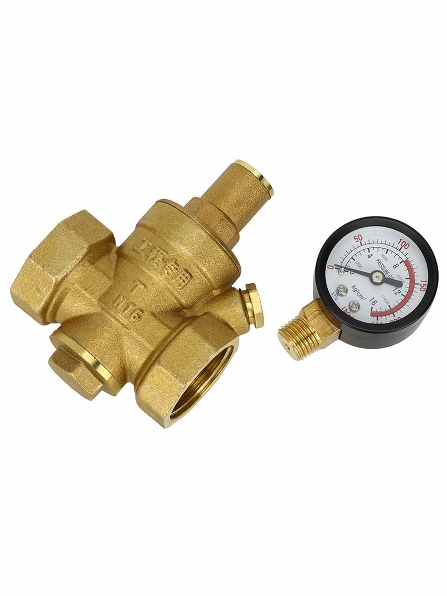 Латунный регулируемый редуктор давления воды DN25, редуктор, манометр 3-10 бар, коррозионностойкий, высокая точность, простая установка