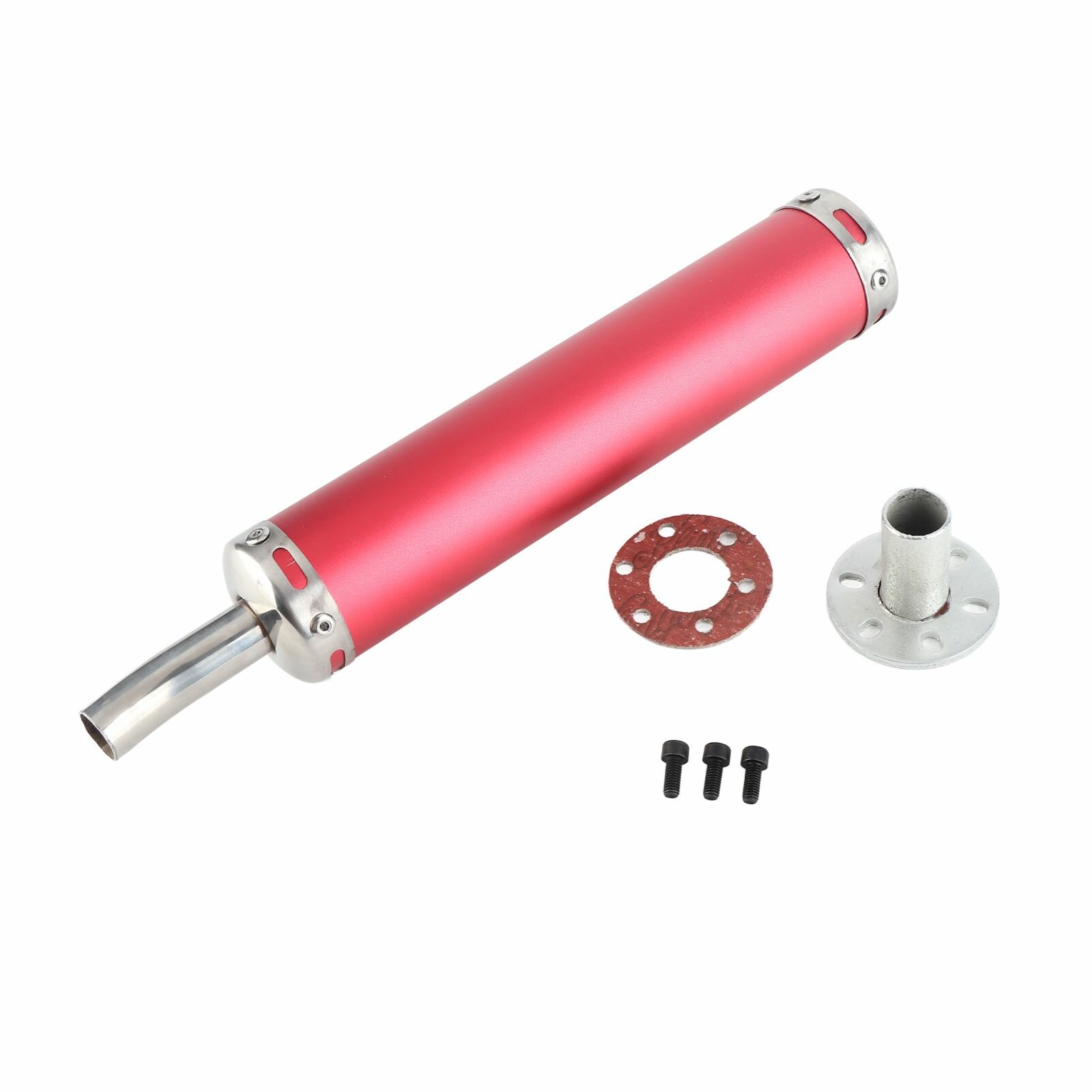 20 мм 0,8 дюйма из нержавеющей стали глушитель глушителя для 2-тактных мотоциклов модифицированные детали красный