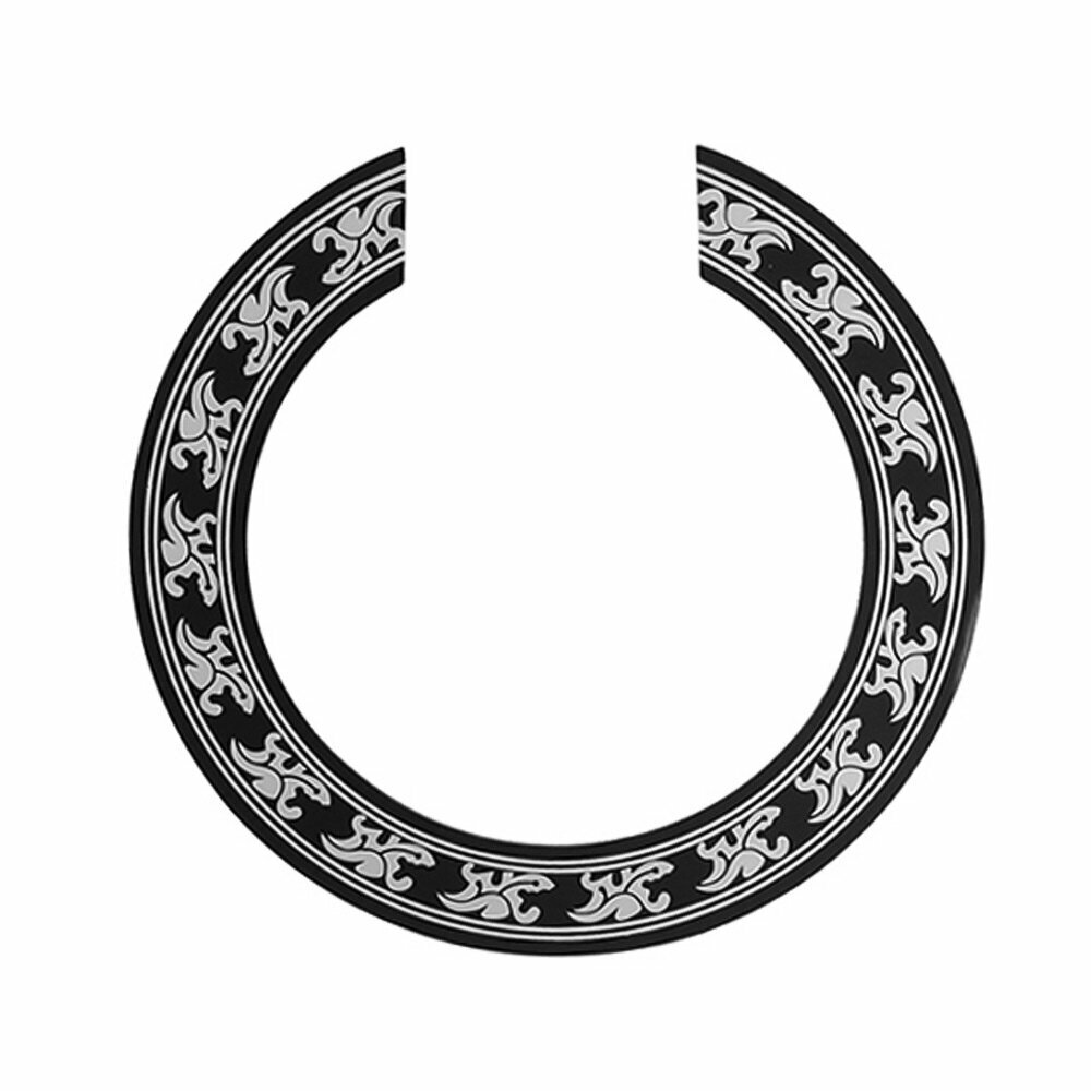 Наклейка для розетки акустической гитары, круглая декоративная наклейка для звукового отверстия, аксессуар для замены, подходит для гитар 40-41 дюйма, внутренний диаметр 10.6 см, внешний диаметр 14.7 см, материал твердый ПВХ, вес 5.3 г, размер упаковки