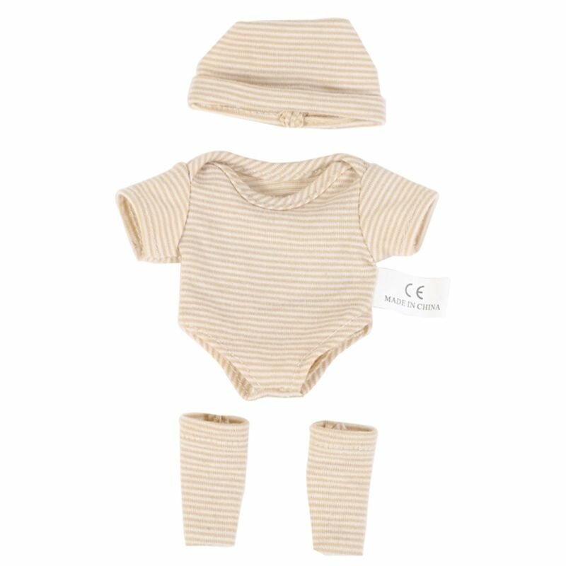 Одежда для куклы-ладони 20 см-в полоску цвета хаки