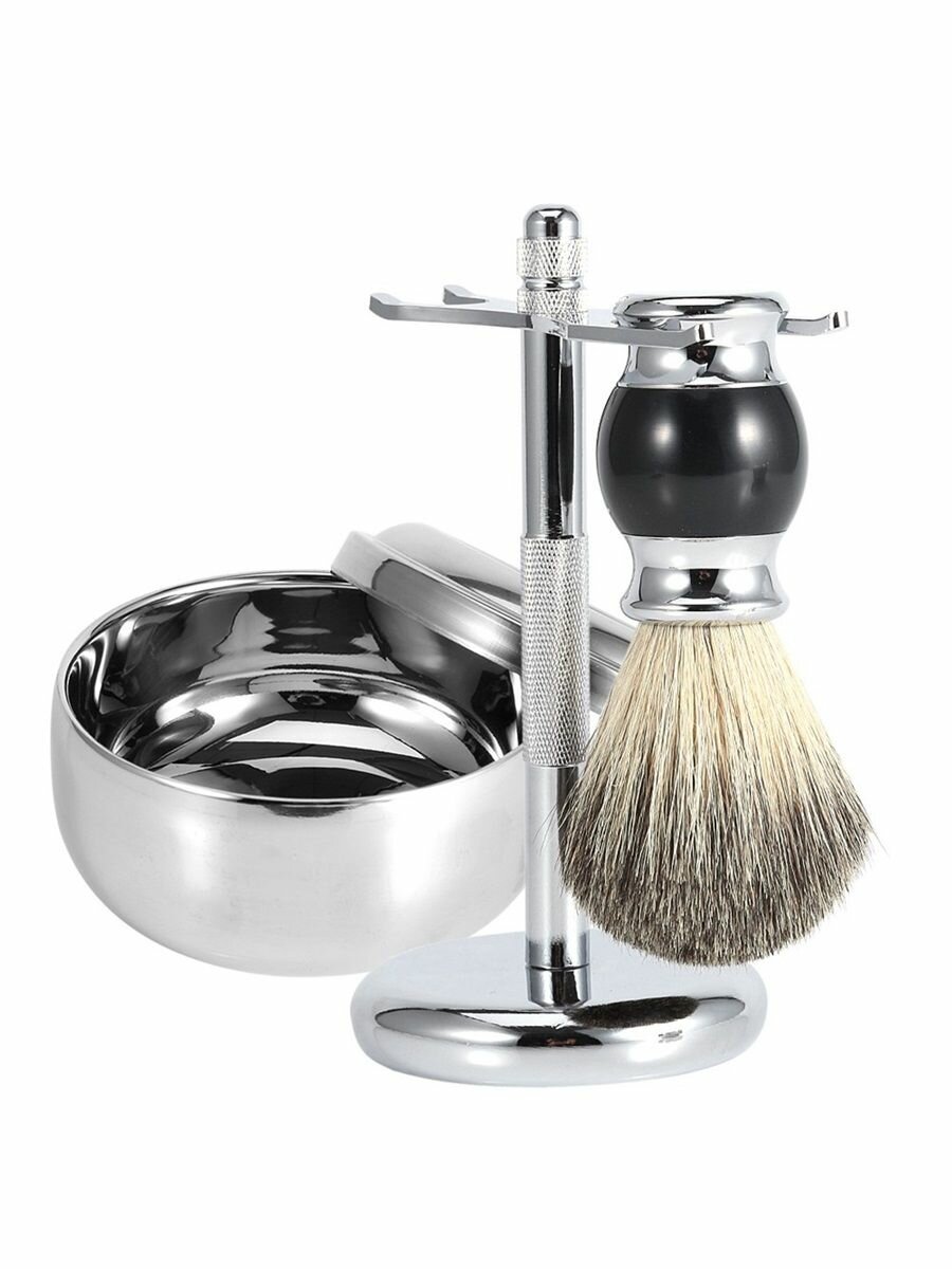 Мужской набор для бритья с подставкой, щеткой для волос из искусственного барсука, сплавной мыльницей и кружкой, полным набором предметов первой необходимости для ежедневного ухода