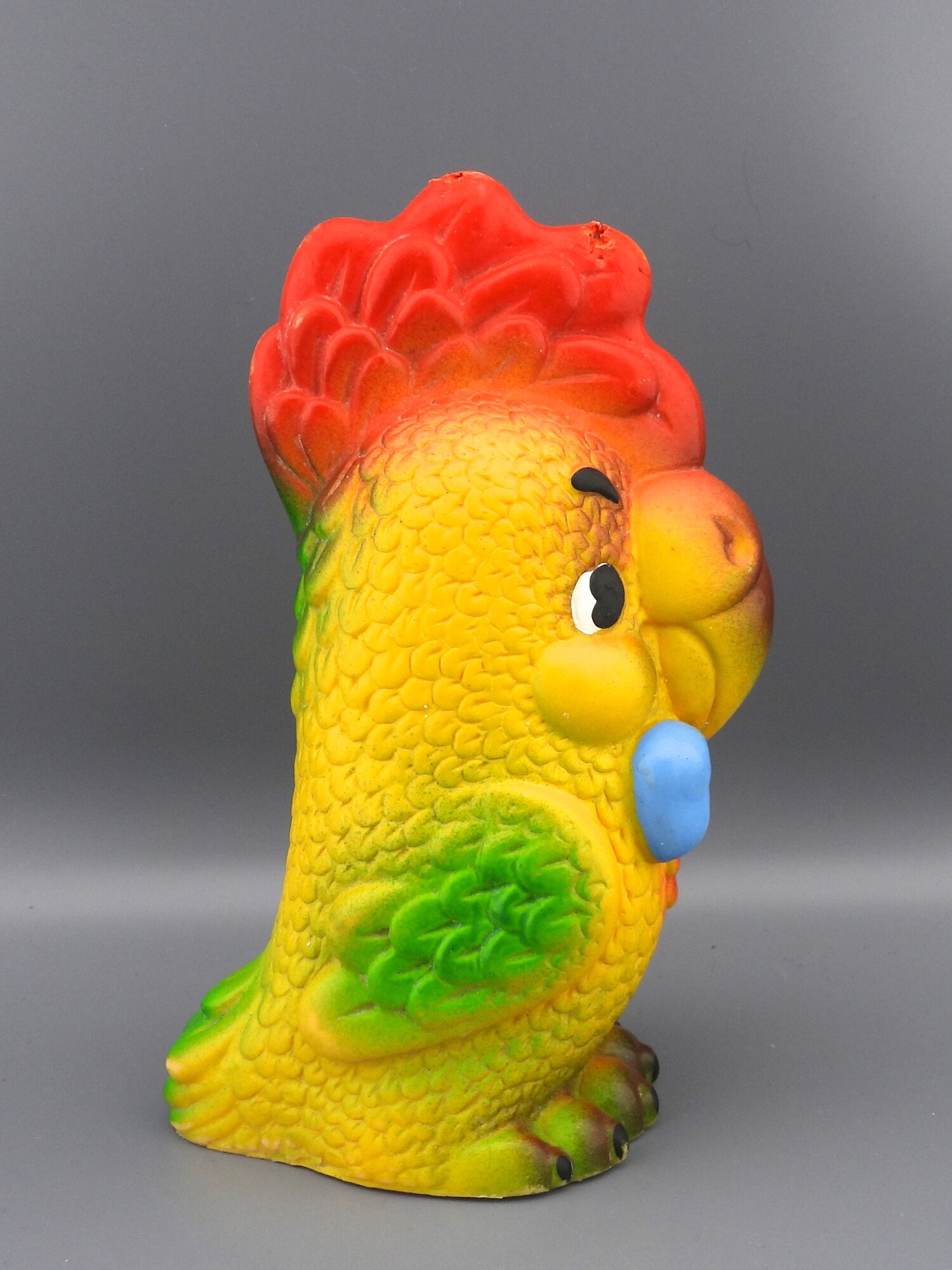 "Попугай" игрушка резиновая СССР 13,5 см