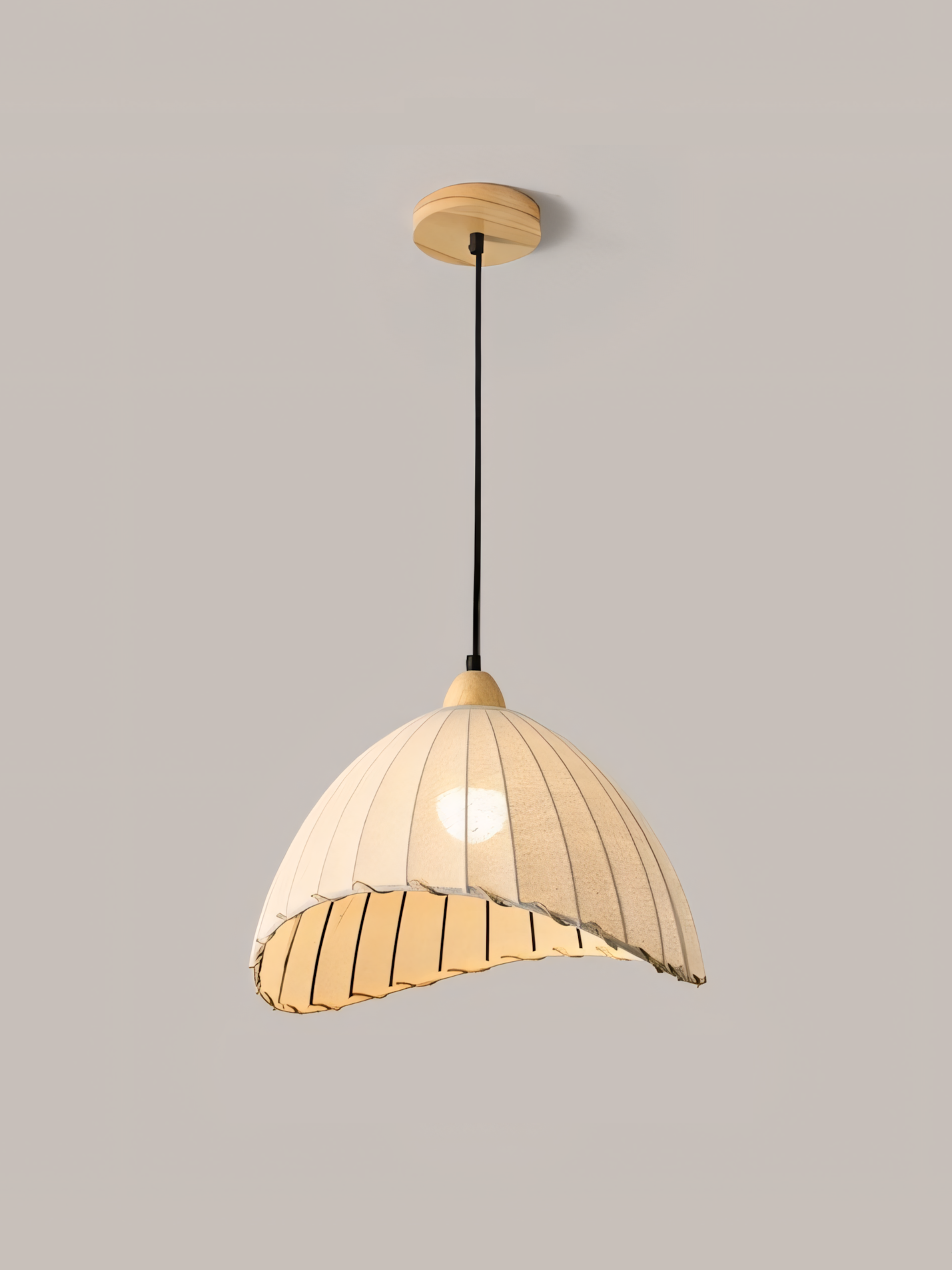 Светильник потолочный подвесной, регулировка по высоте, один плафон, бежевый，30cm