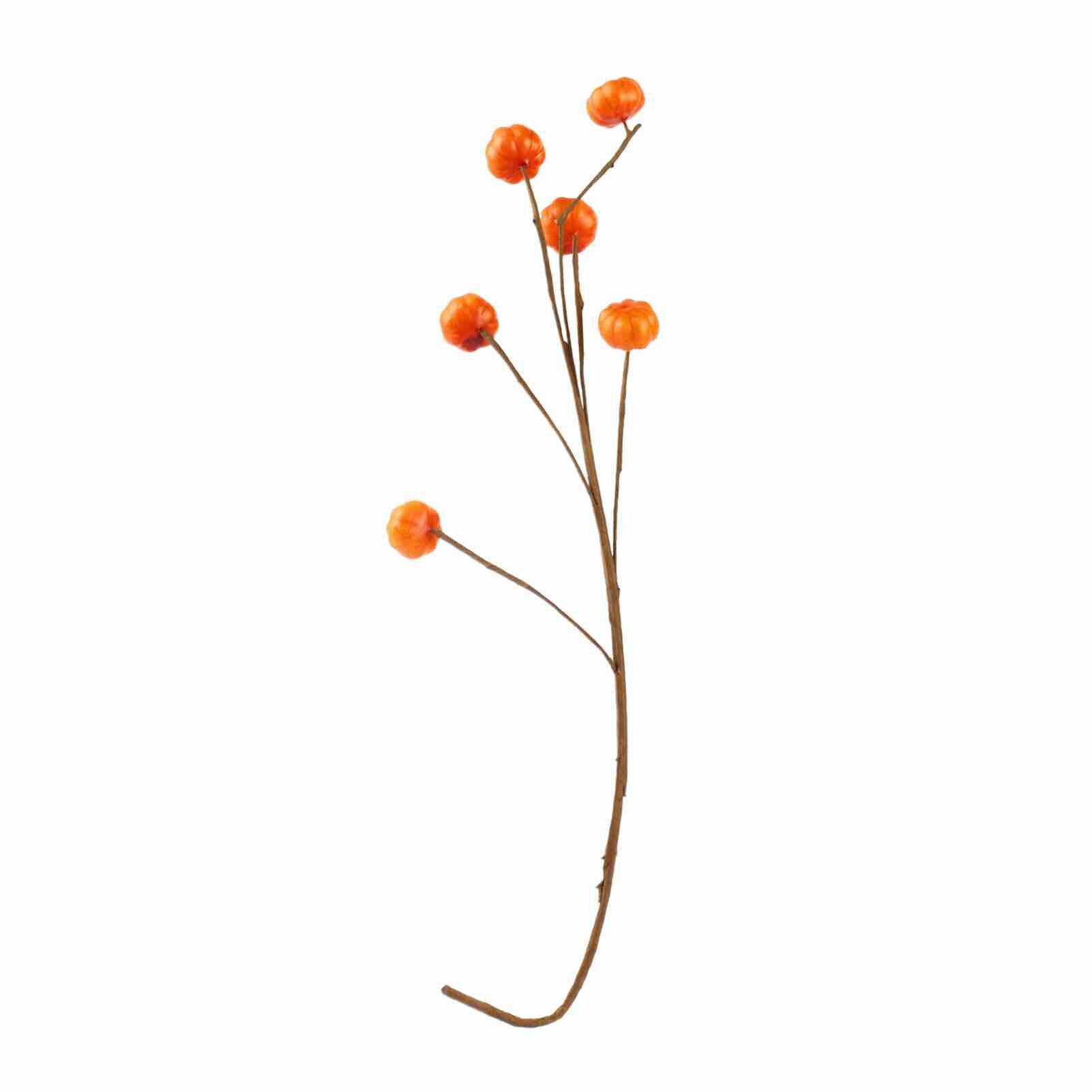 Artificial Pumpkin Branch Plastic Foam Fake Simulation 6 Head Decorative Stem for Home Wedding Office Decor