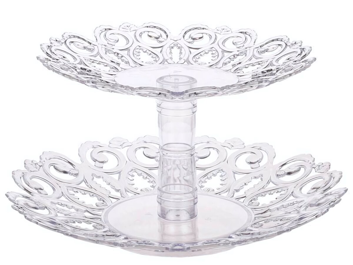 Фруктовница 2-ярусная «Мелодия», пищевой пластик, прозрачная, для сервировки и декора