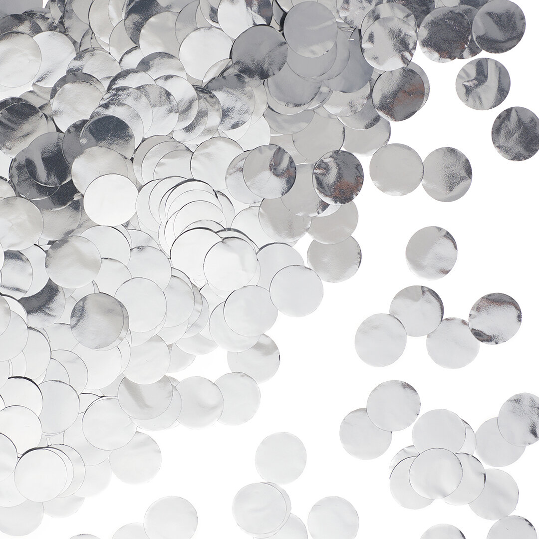 Конфетти Волна веселья Фольга круг серебро металлик 2 см 50 г