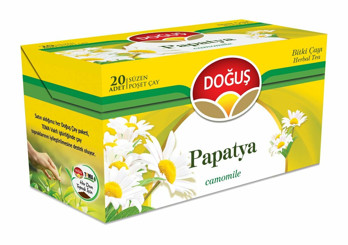 Турецкий цветочный чай в пакетиках из лекарственной Ромашки, "Dogus", Papatya Bitki Cayi, 30гр. (20пак*1,5гр)