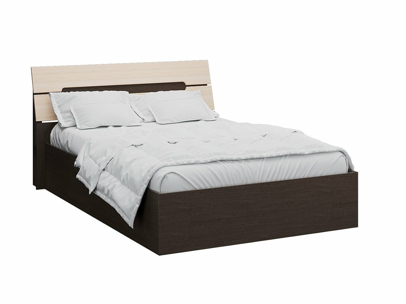 Кровать Гавана без основания (1,4м) венге/дуб молочный ЛДСП, для дома, дачи, спальни, 930х1532х2182