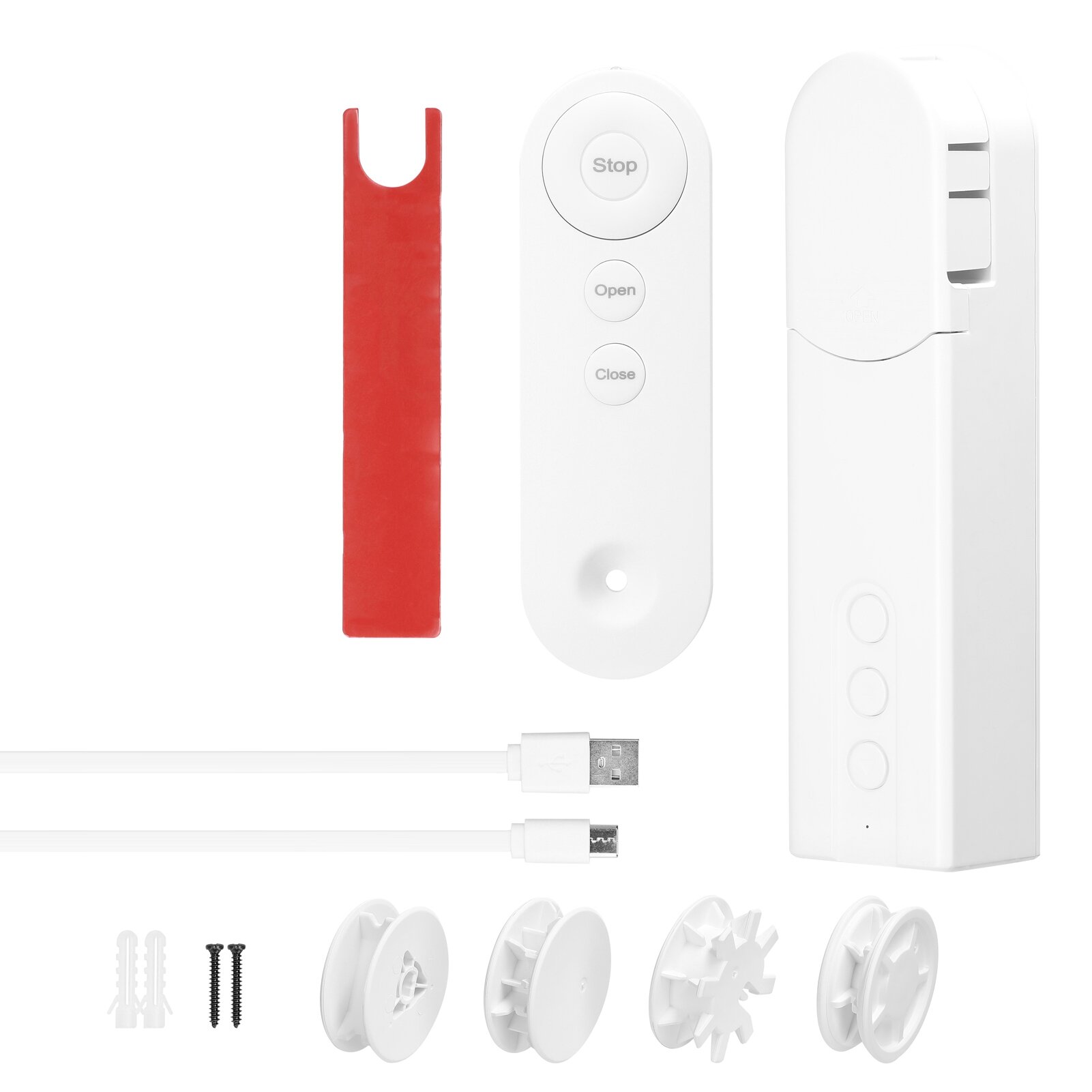 Электрический привод для рулонных штор Tuya WiFi с интеллектуальным управлением, без проводов, с возможностью дистанционного управления через приложение, таймером, датчиком температуры и поддержкой Alexa Home.