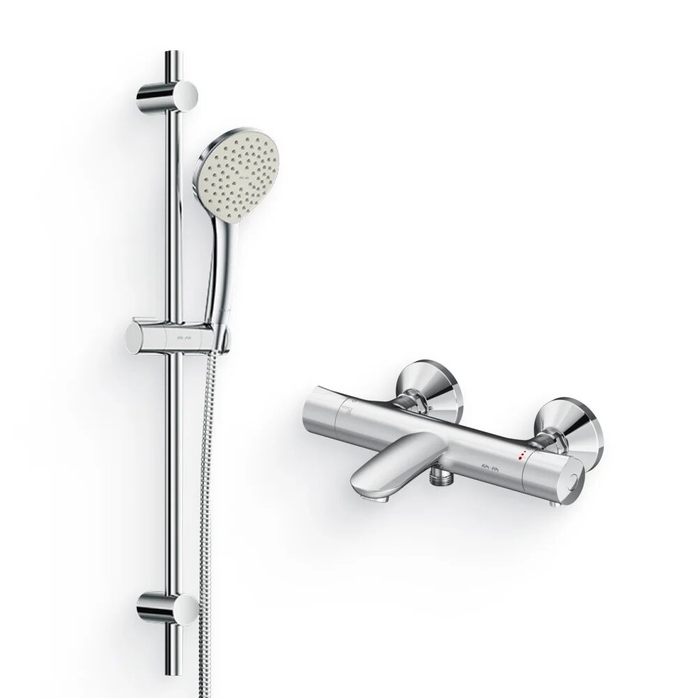 Душевой комплект Термостат AM.PM Like F8050000 для ванны с душем / Гарнитур Gem F0190000 хром