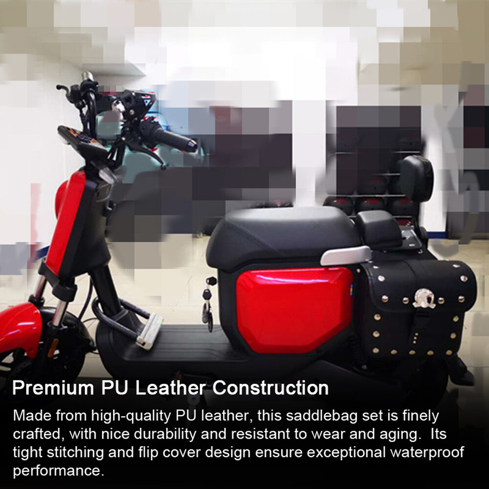 Мотоциклетные седельные сумки, стильные боковые сумки из искусственной кожи, универсальный органайзер для хранения багажа, большая вместимость, 1 пара