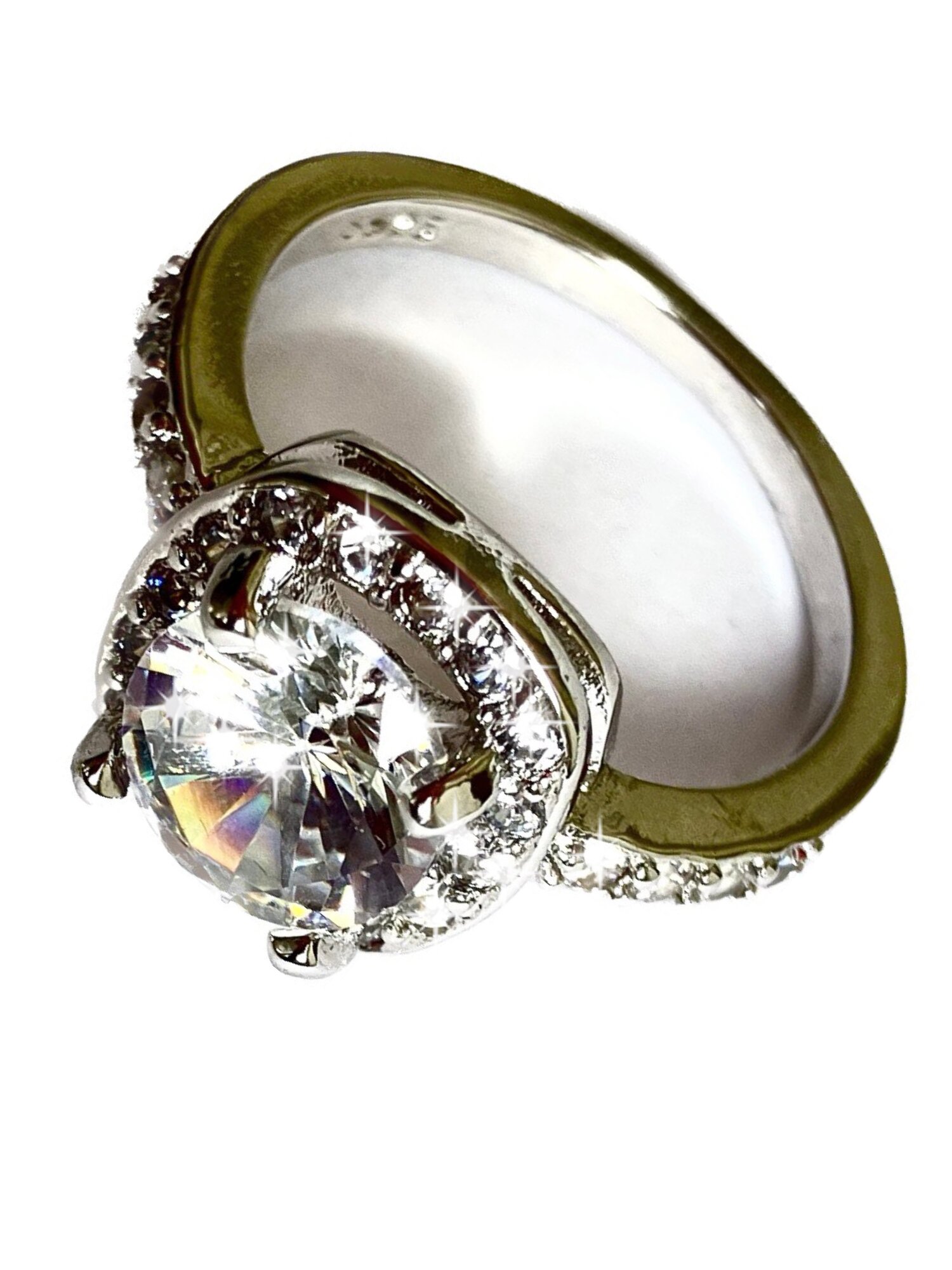 Кольцо помолвочное, фианит