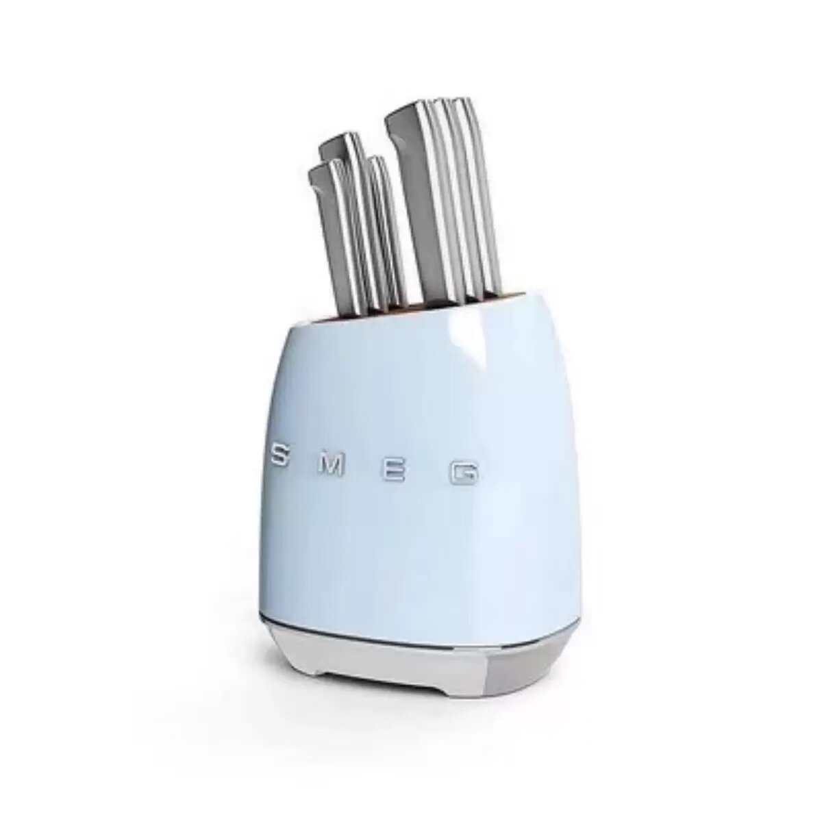 Набор кухонных ножей Smeg из 7 предметов, ретро-подставка для ножей цвета сливок для домашнего использования