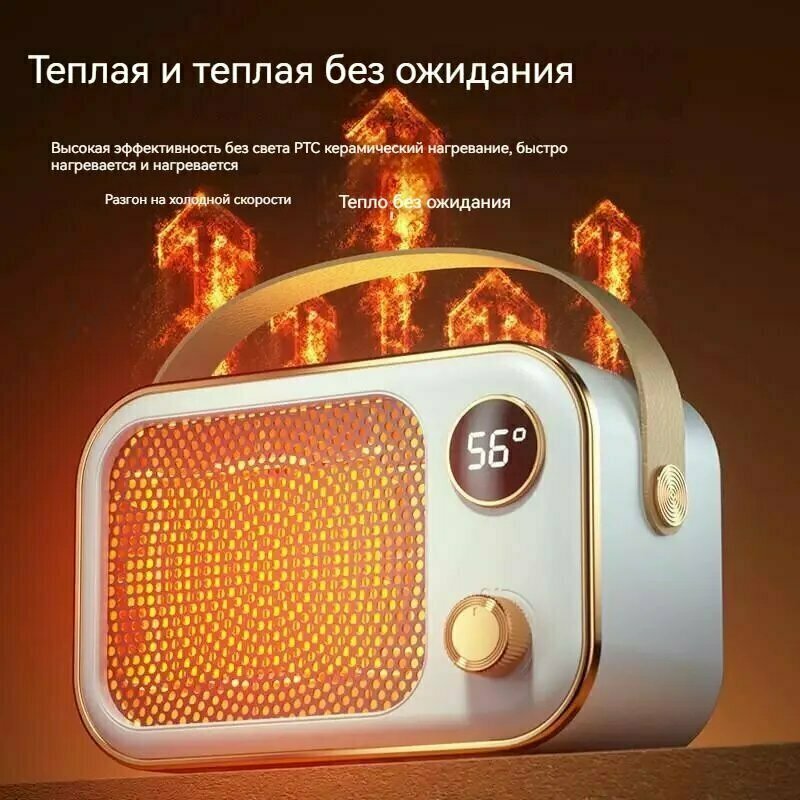 Портативный обогреватель для дома тепловентилятор ретро