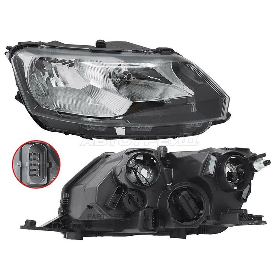 Фара Skoda Rapid 12-20 (Справа) от официального дистрибьютора, SAT, артикул ST6651124R