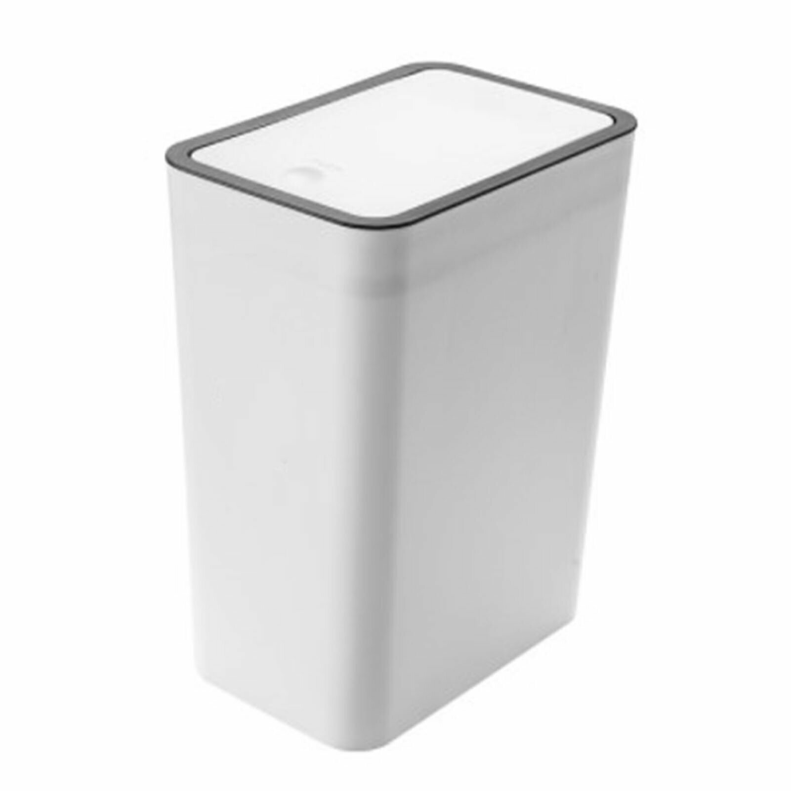 Household Garbage Cans Sealed Large Capacity Odorless With Press Top Plastic Trash Bin For Home Kitchen Living Room Bathroom White