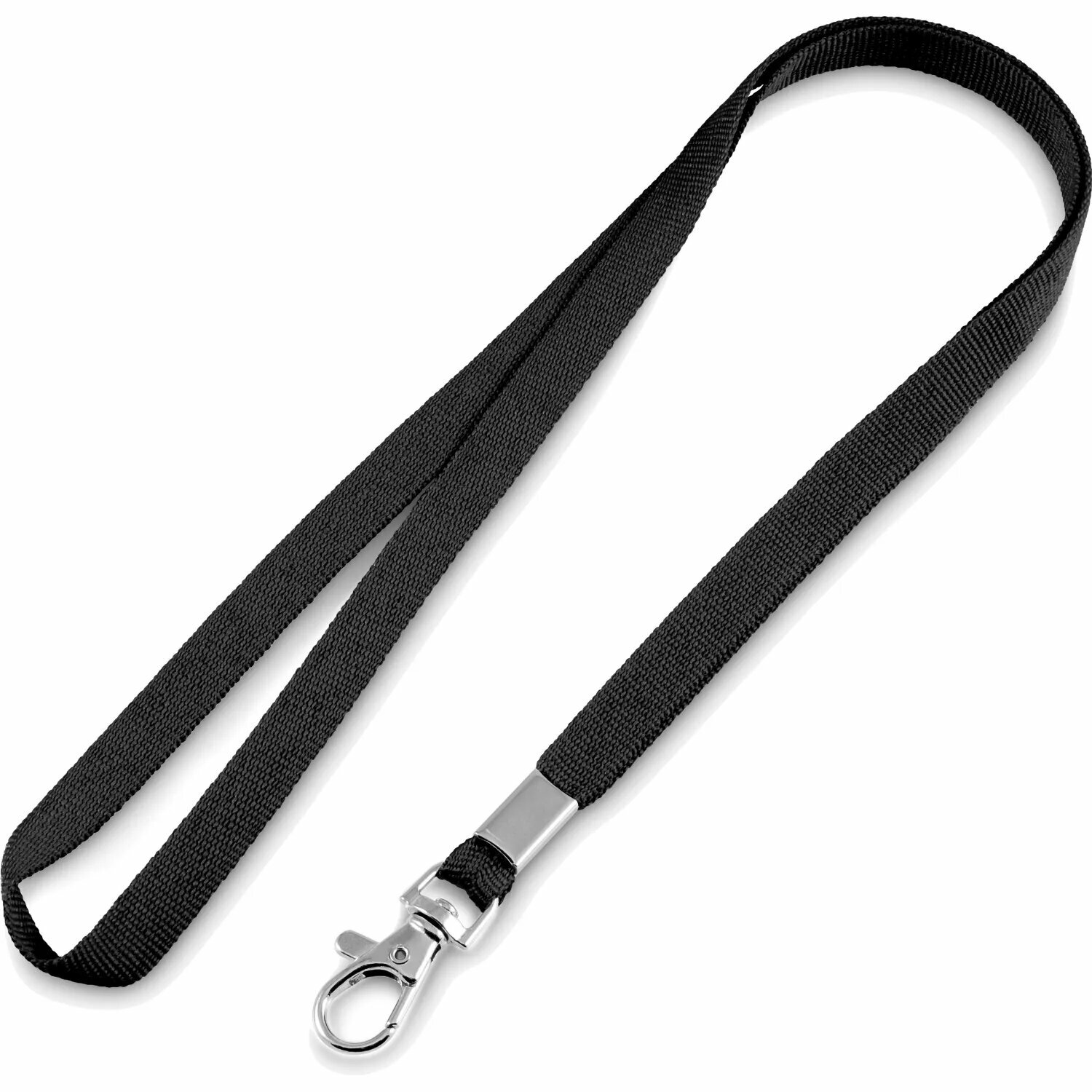 Держатель для бейджа с карабином-люкс, ширина 10мм, черный