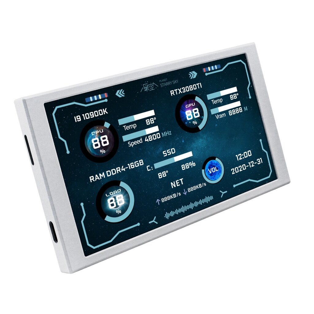 Легкий 5,2-дюймовый расширенный дисплей для настольного компьютера PC Дополнительный экран дисплея Аксессуары для монитора экрана