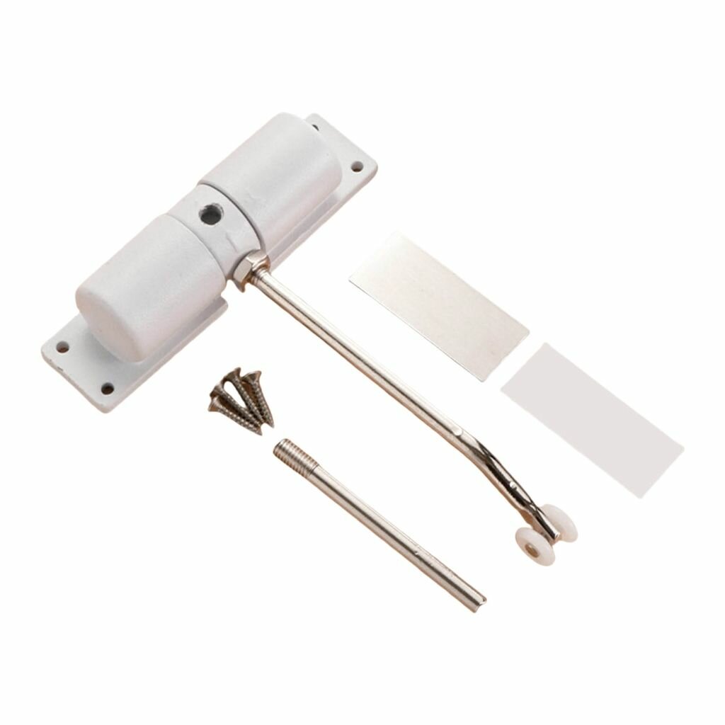 Дверная фурнитура, Скрытый двужильный дверной доводчик - белый