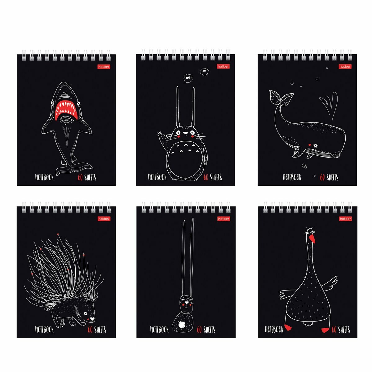 Блокнот малый формат А6, 60 л, гребень, картон, клетка, HATBER, "Нескучные герои", 088310, 60Б6В1гр (60Б6В1гр)