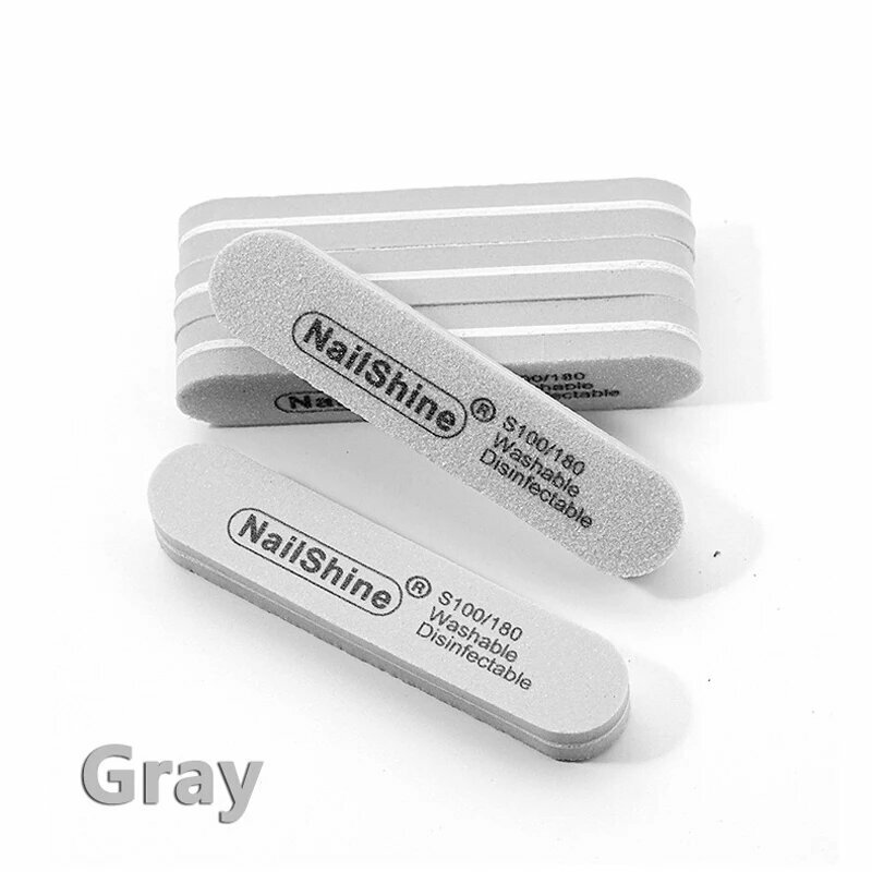 Пилочки для ногтей NailShine S100/180, 10 шт, gray