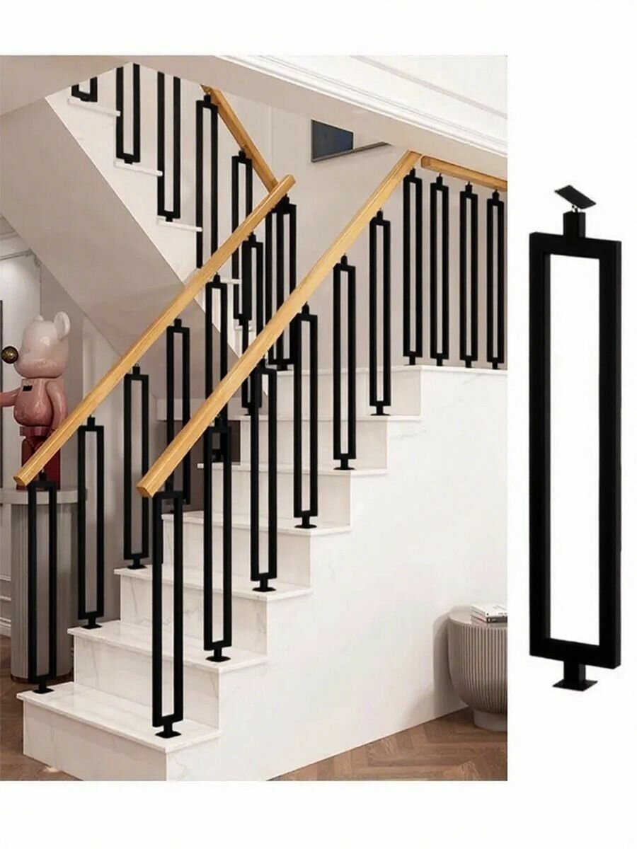 Современные золото кованые перила для лестниц и балконов, 90cm, ограждения для террас, лофтов и крыльца, 1 шт