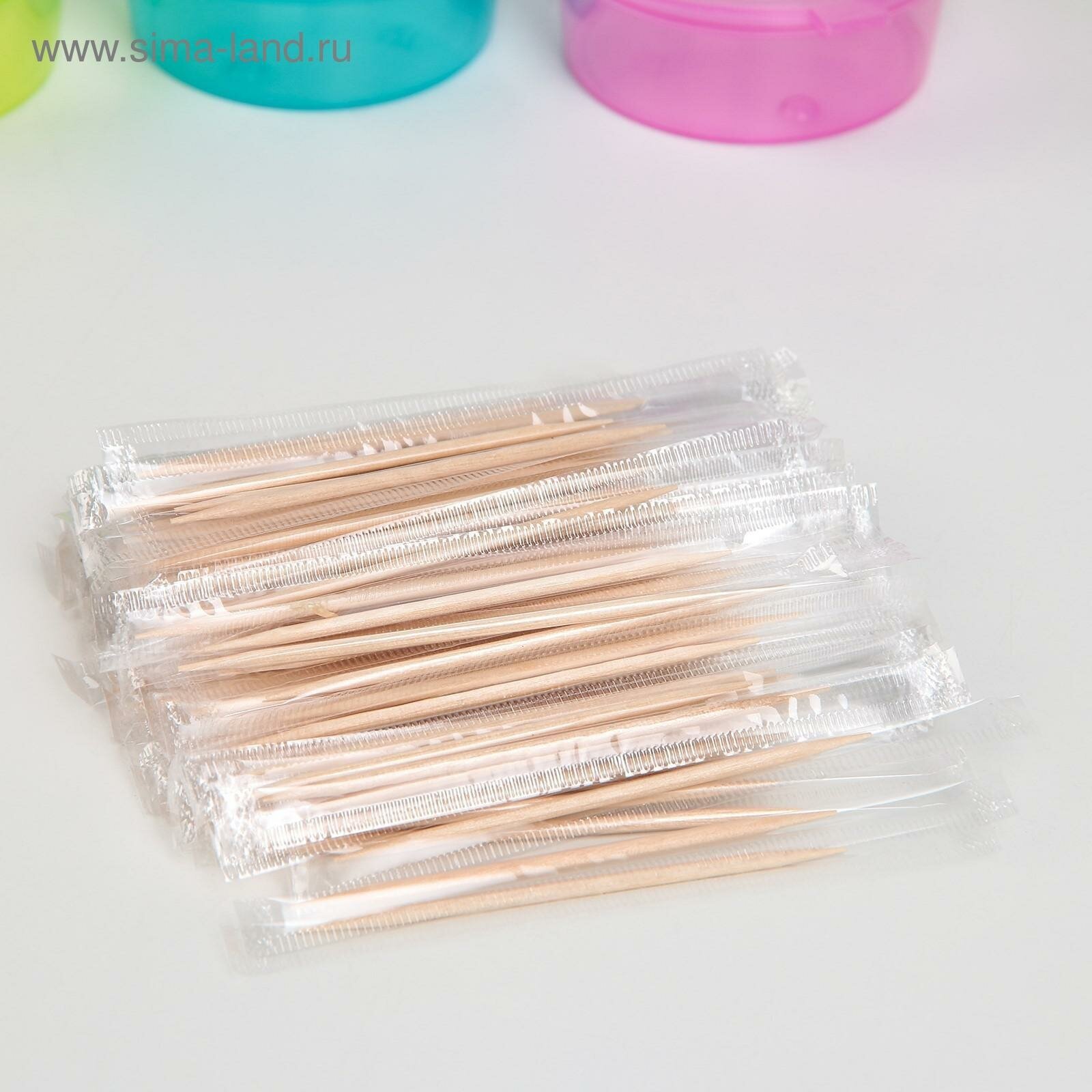 Зубочистки в индивидуальной полиэтиленовой упаковке Доляна, 1000 шт, 1418968