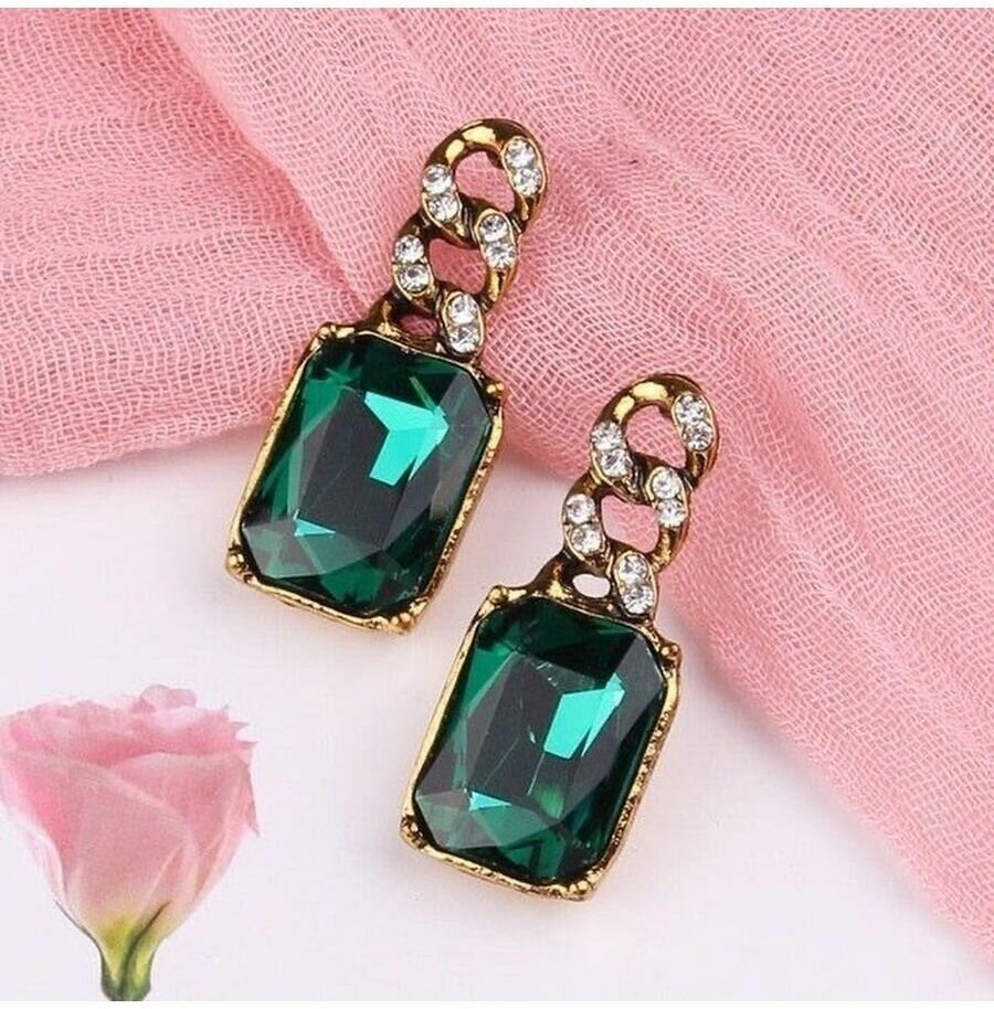 Серьги с подвесками, кристалл