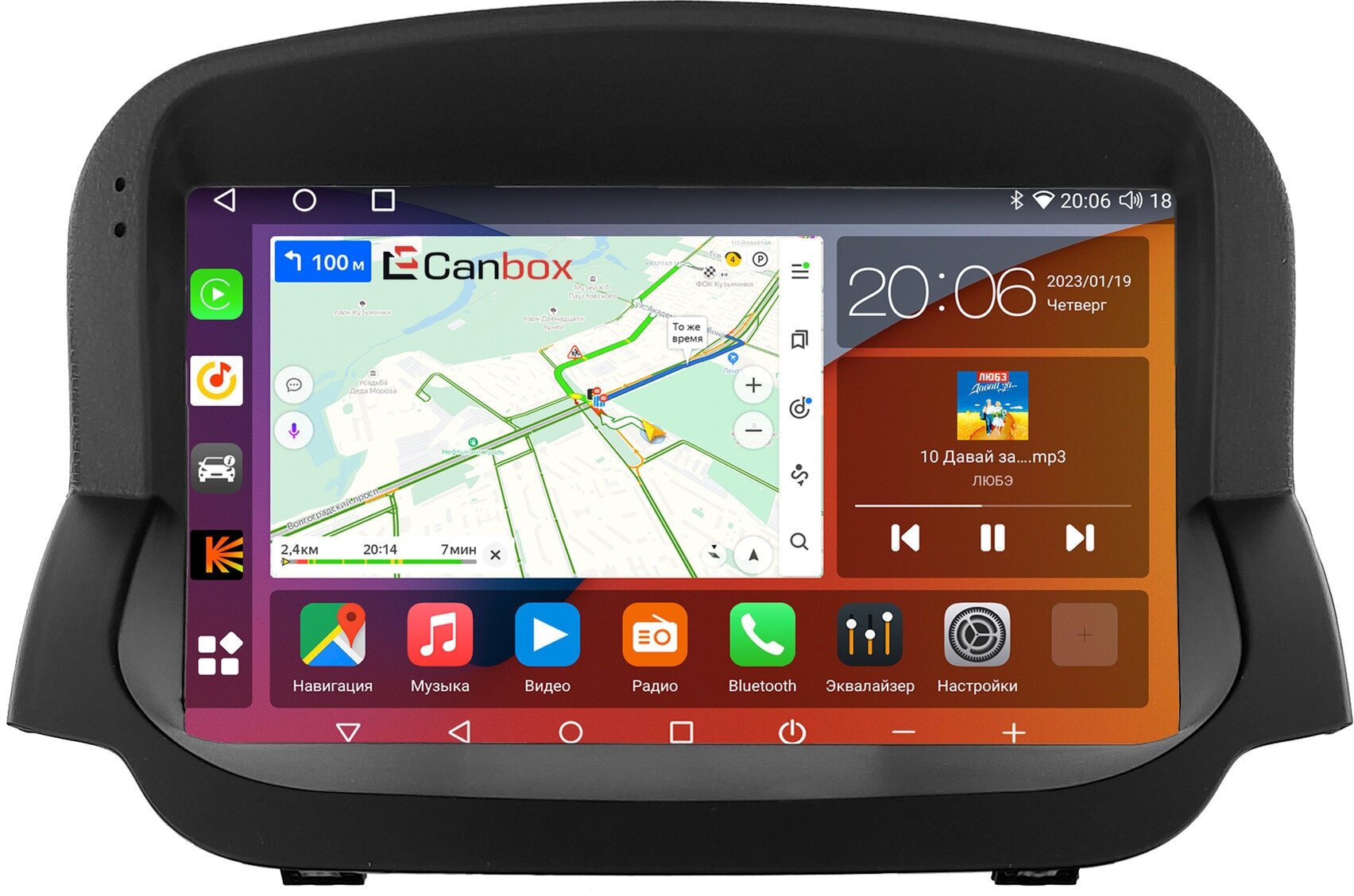 Штатная магнитола Ford Ecosport 2014-2018 Canbox EVO 2K 5814-9-2791 на Android 14 (4G-SIM, 4/64, DSP, QLed, AI, 360)