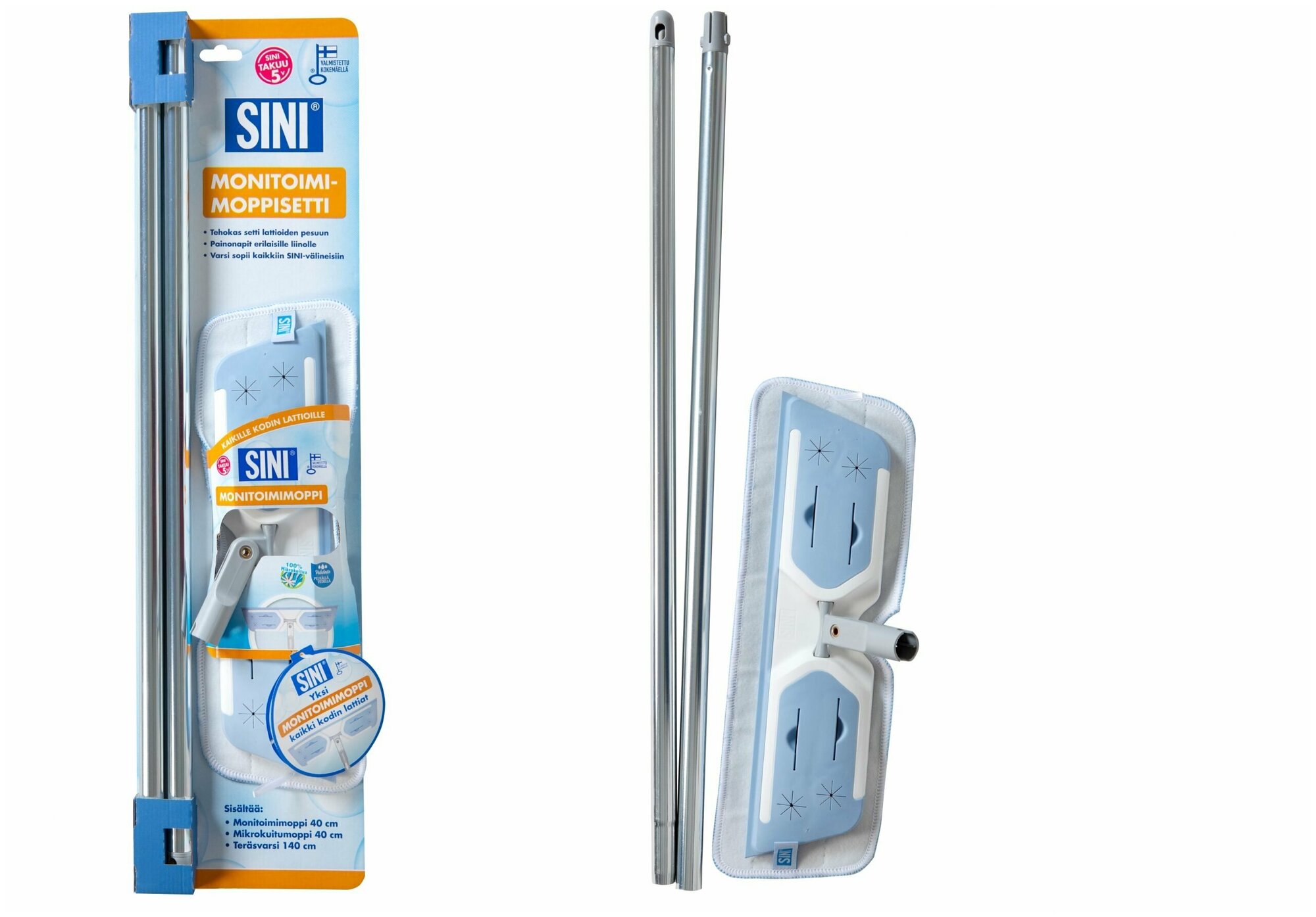 Швабра Sini Mikrosetti 34682, с манипулятором, плоский моп, микрофибра