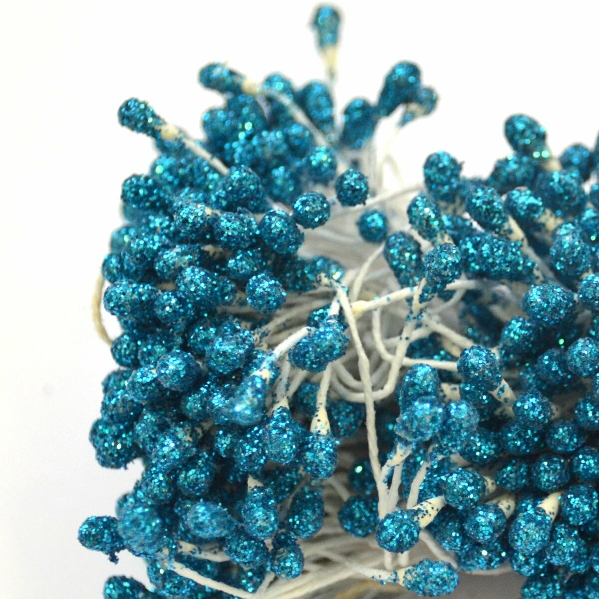 Тычинки для цветов, 2 пучка, цвет голубой с блестками, Айрис