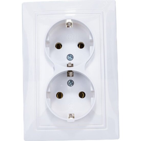 Розетка Universal 2-м СП Севиль 16А IP20 с заземл. бел, С0128