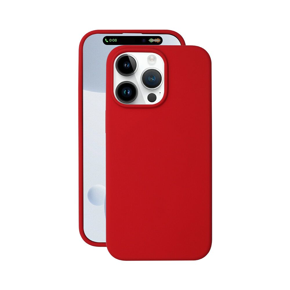 Чехол Liquid Silicone Case Pro для Apple iPhone 15 Pro, красный, Deppa, Deppa 88419