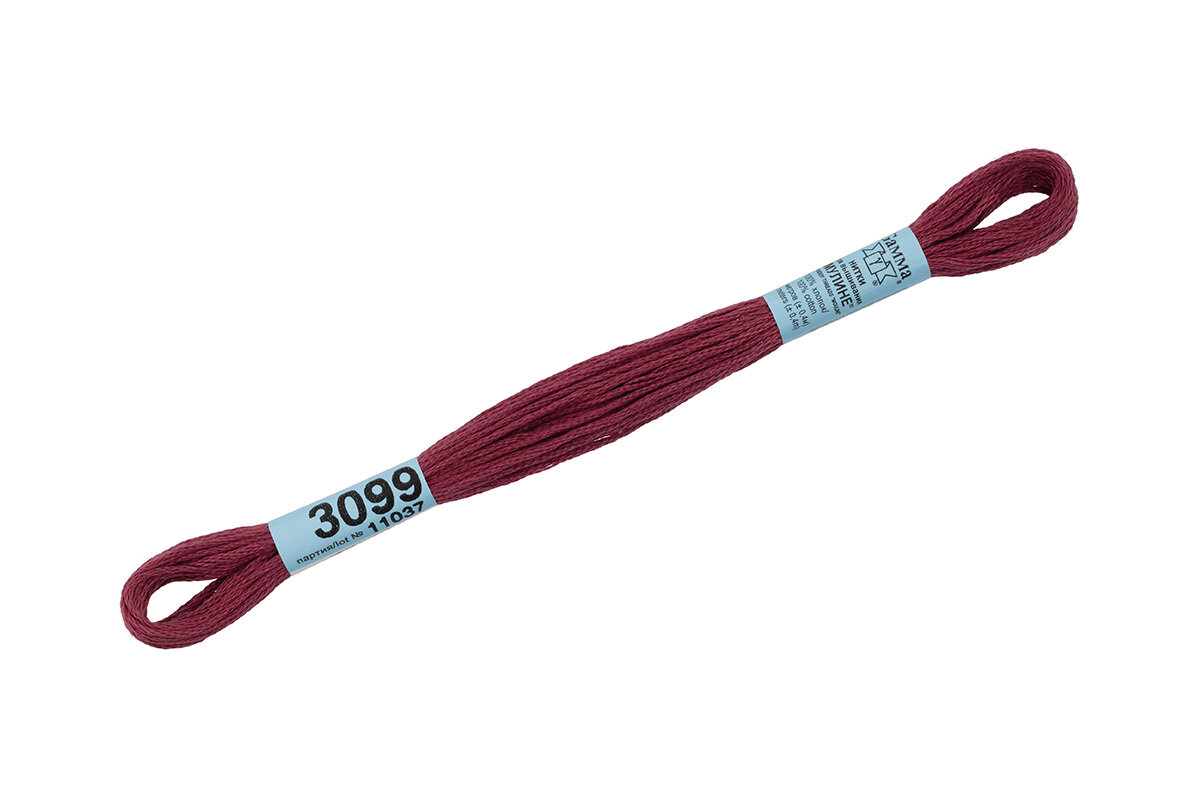 Мулине GAMMA нитки для вышивания 8м. 3099 грязно-вишневый, 1 штука.