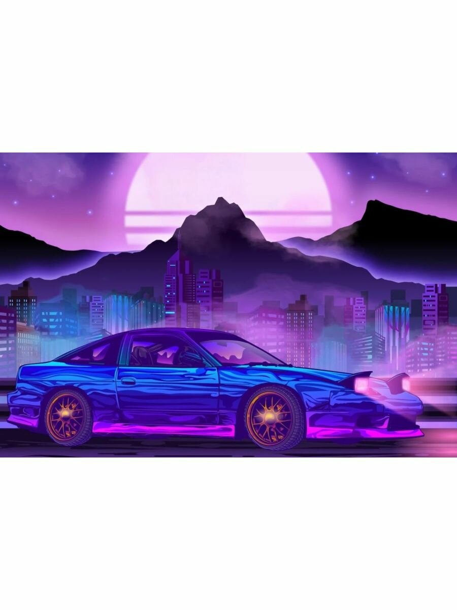 Постер "JDM Neon. Mazda RX7"