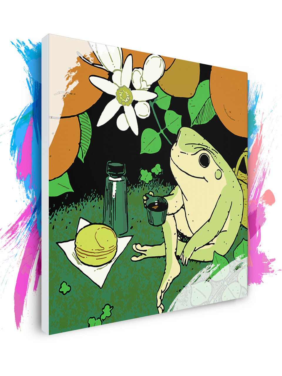 Картина по номерам на холсте Лягушка на пикнике, 40 х 40 см