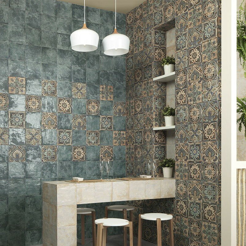 Плитка Mainzu Mandala Green Matt  20x20 PT02796 орнамент матовая Мелкоформатная, изностойкая