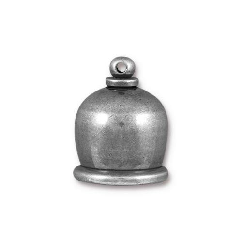 Концевики 17х13мм (внутренний размер 10мм), TierraCast, Тадж, клеевые, для шнура, базовый материал - оловянный сплав, под античное серебро, пара