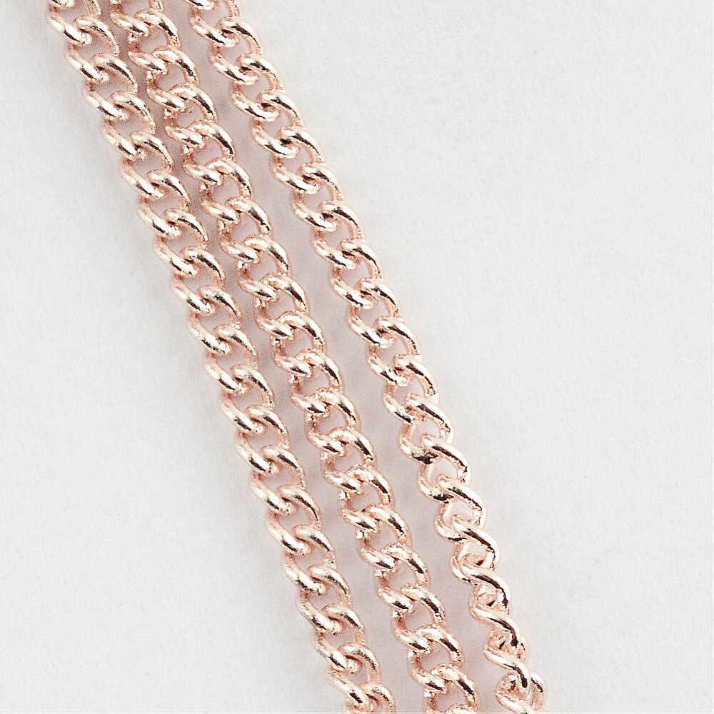 Цепочка отрезная (без замка), 1.8х1.2мм, витая, базовый материал - латунь, под светлое розовое золото, 2 метра