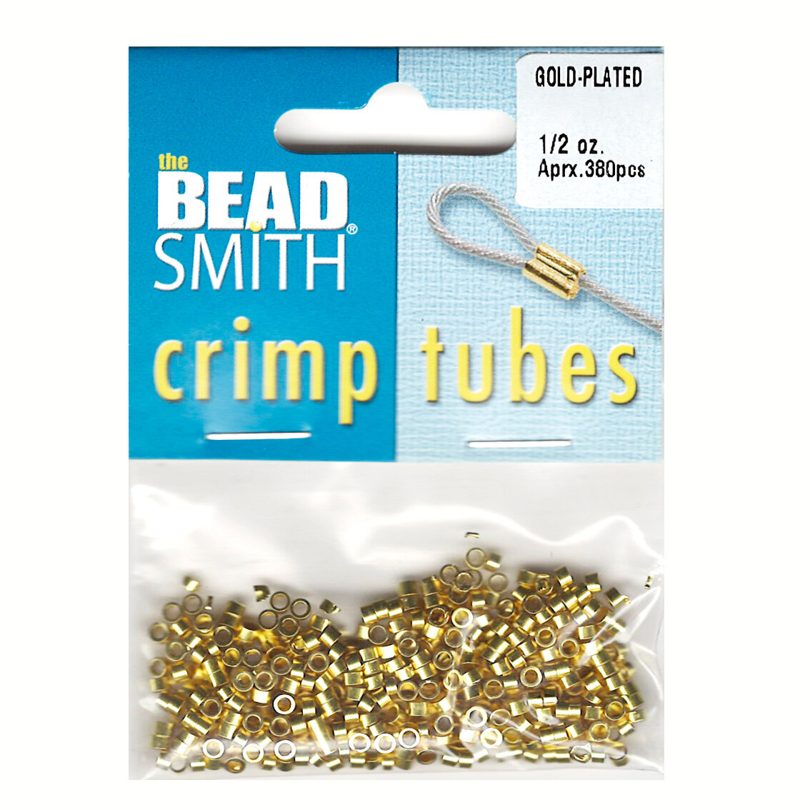 Кримпы, 2.5х1.7мм, Bead Smith, трубочки, базовый материал - латунь, позолоченные, около 380 шт.