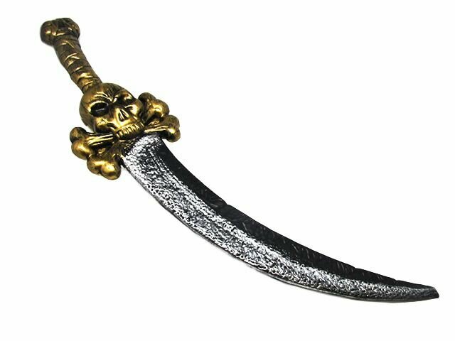 Меч "Золотой череп", пластик, длина 58см, серебристый. I-Bright Company