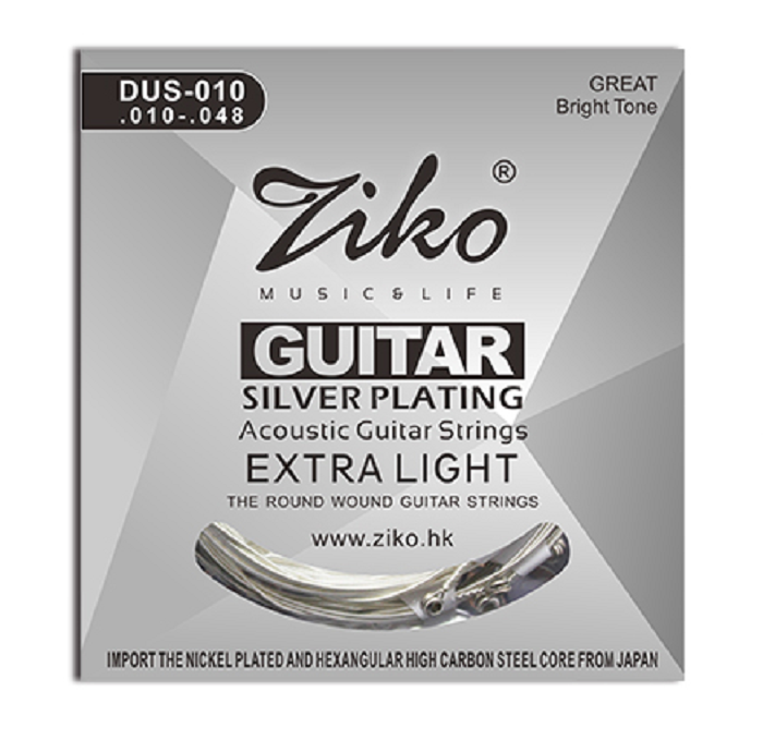 Струны для акустической гитары Ziko DUS-010, серебро 10/48