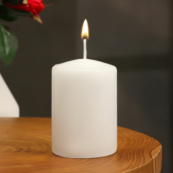 Свеча - цилиндр ароматическая "Французская ваниль", 5.6х8 см