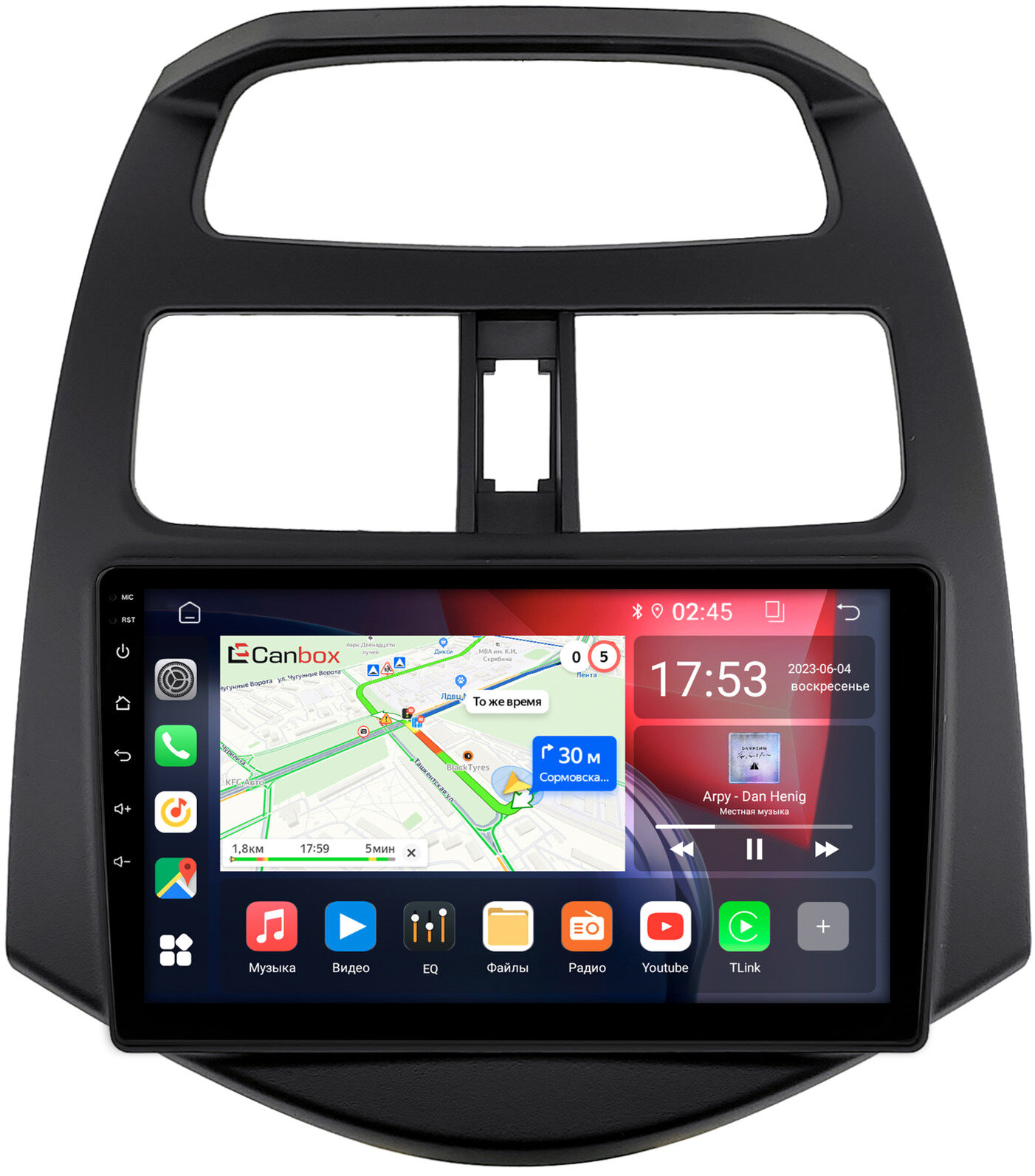 Штатная магнитола Daewoo Matiz Creative (M300) 2009-2011 (матовая) Canbox RS9-180 1.5/32 Android 10 (IPS, DSP, CarPlay)