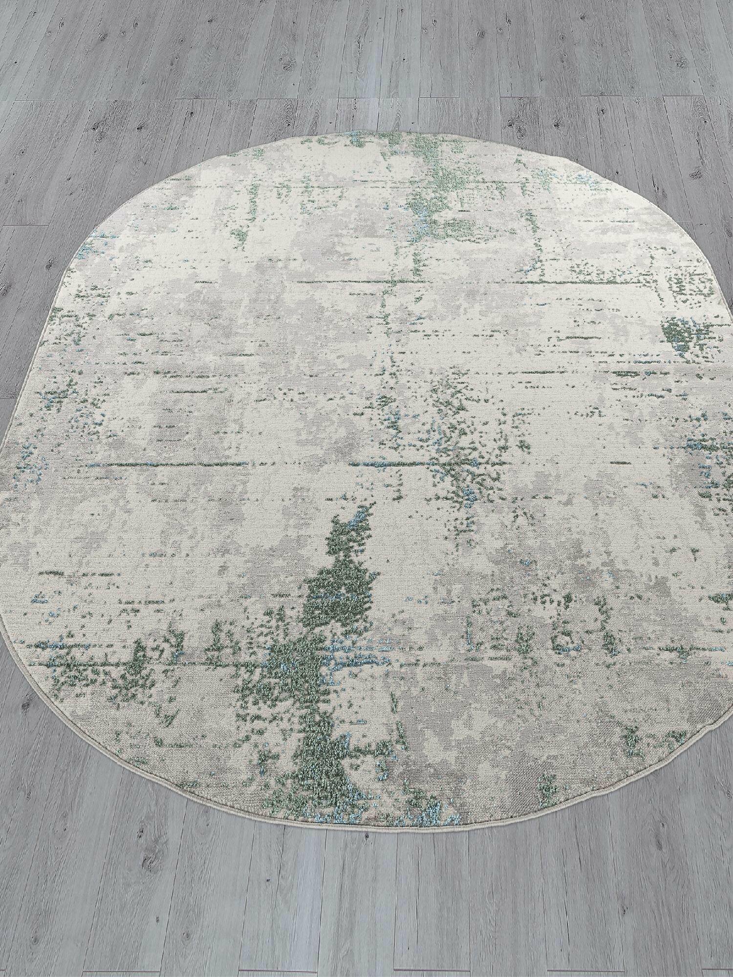 Ковер Овальный на пол в гостиную в спальню 280х380 см светлый современный ворс 6 мм 388725 ковренок